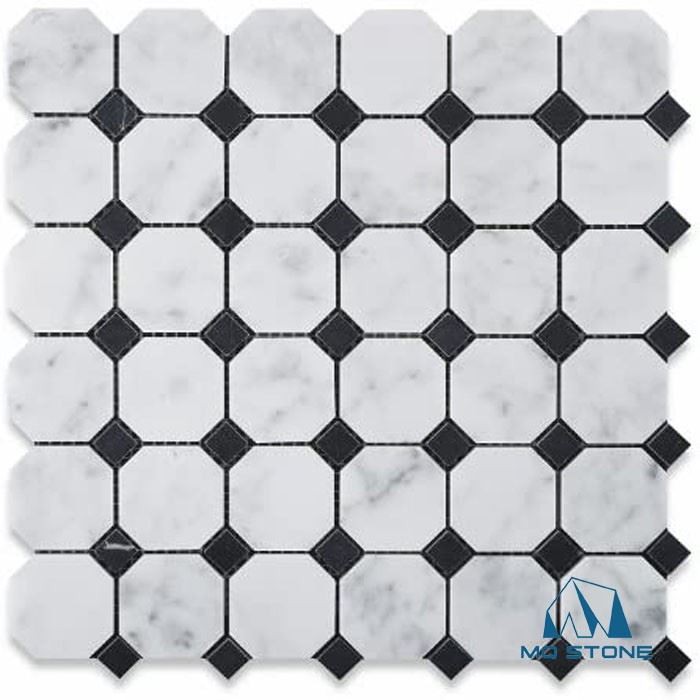 White Marble Octagon Mosaic Tile - China's leading stone supplier - MQ ...