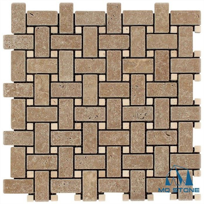 Tumbled Travertine Mosaic Tiles - China's leading stone supplier - MQ STONE