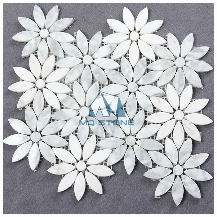 Carrara White Daisy Flower Marble Mosaic Tile - China's leading stone ...