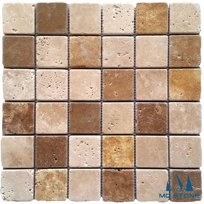 Tumbled Travertine Mosaic Tiles - China's leading stone supplier - MQ STONE